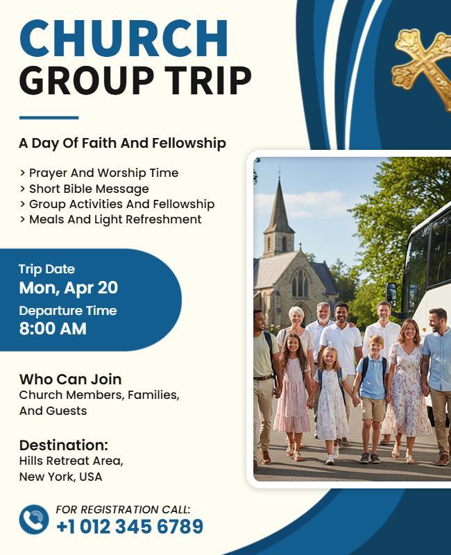 Church Group Trip Event Flyer Template