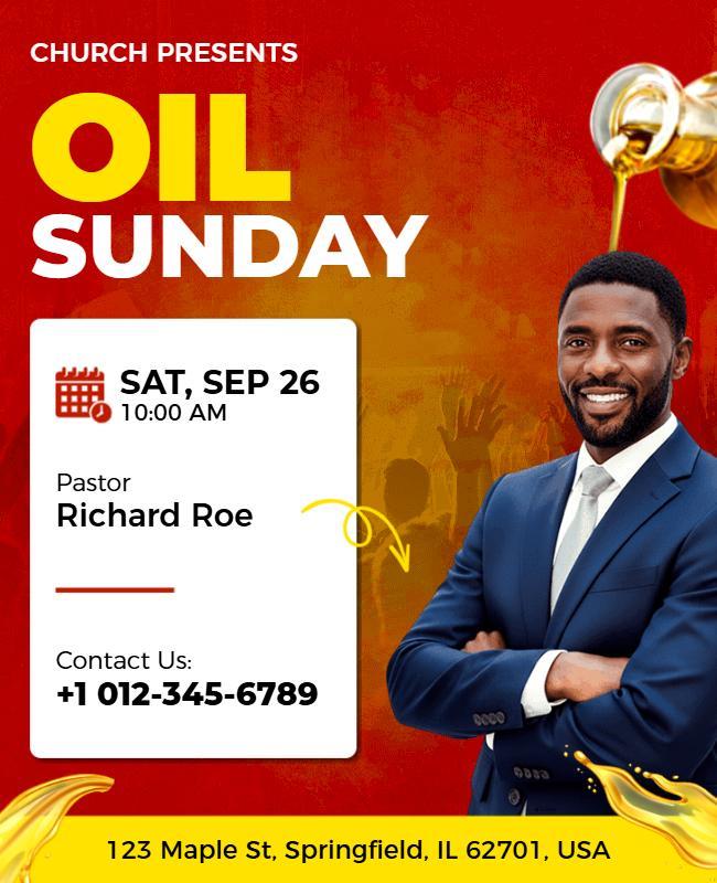 Church Oil Sunday Event Flyer Template