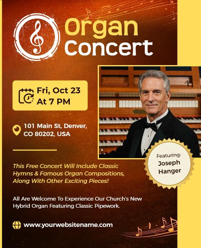 Church Organ Concert Event Flyer Template