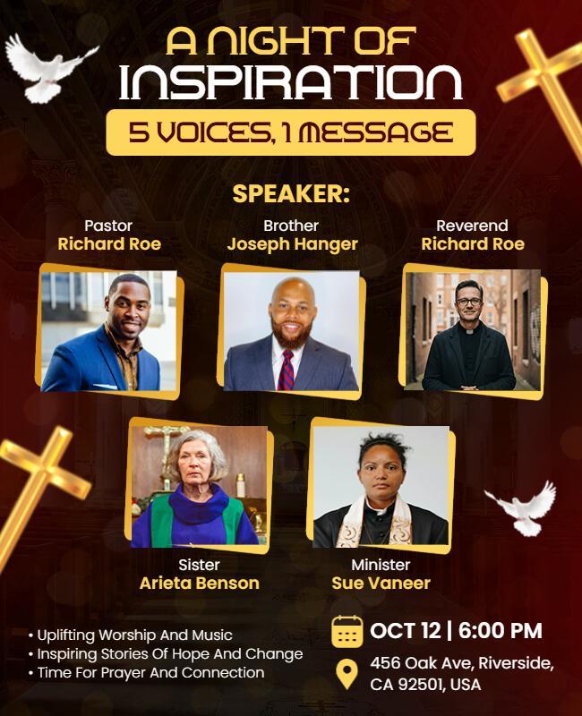 Church Religious Inspirational Event Speaker Flyer Template