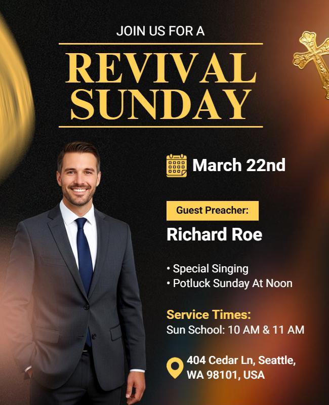 Church Revival Sunday Event Poster Template
