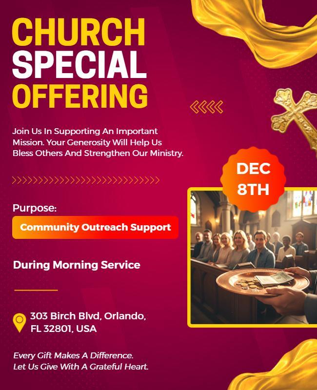 Church Special Offering Event Flyer Template