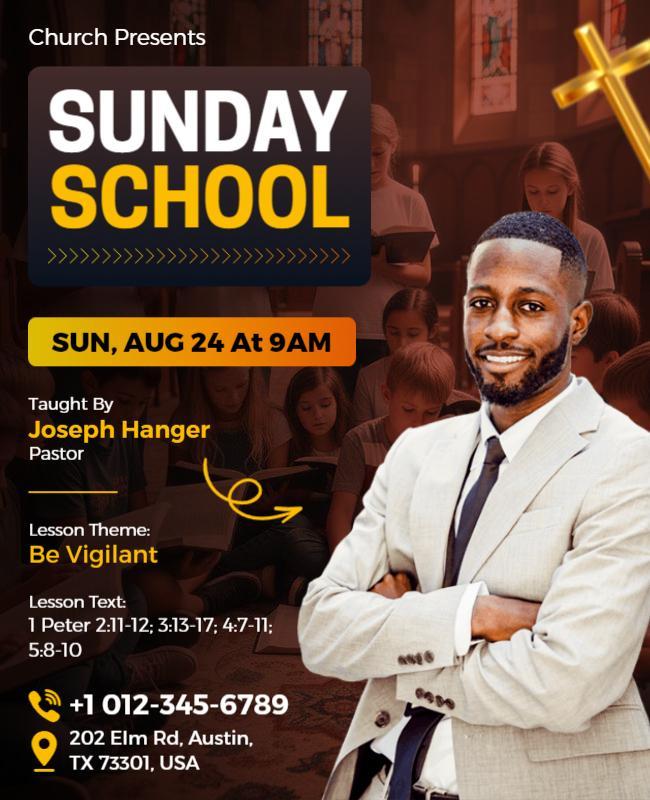 Church Sunday School Event Flyer Template