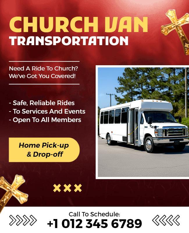 Church Van Transportation Service Flyer Template