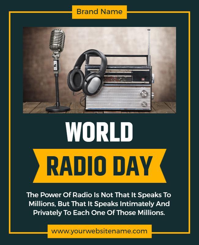 Classic Retro Radio Theme for World Radio Day Poster Template