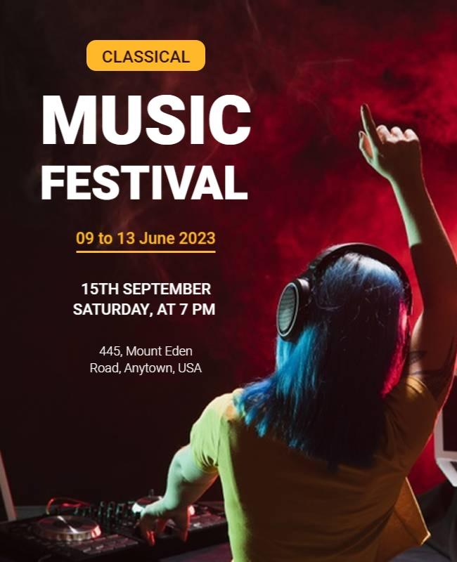 Classical Themed Music Festival Event Poster Template