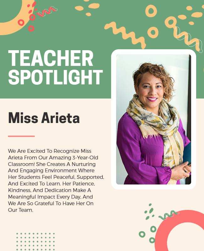 Classroom Teacher Spotlight Flyer Template