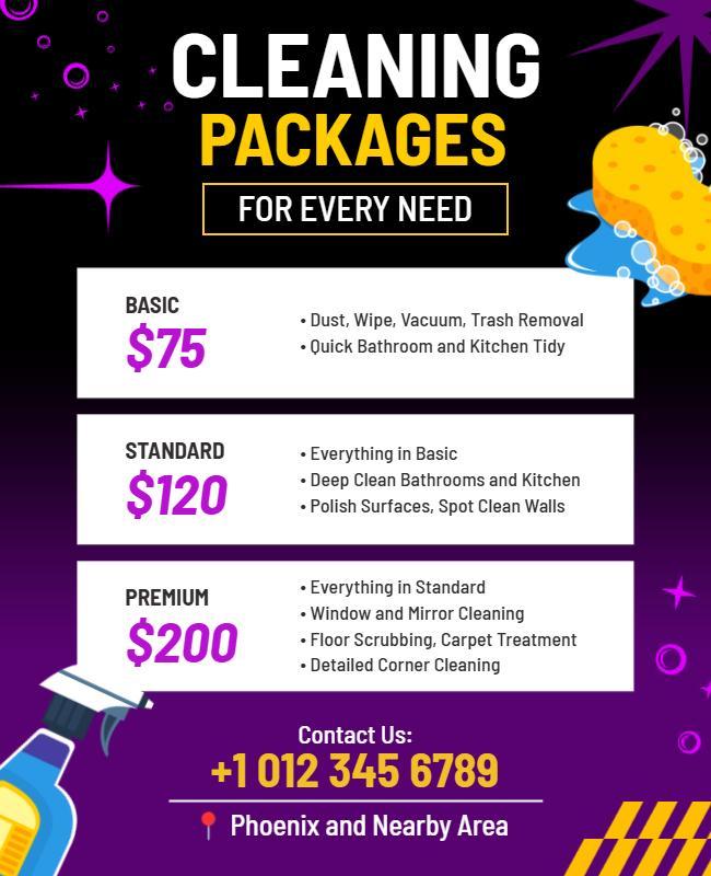 Cleaning Service Packages Flyer Template