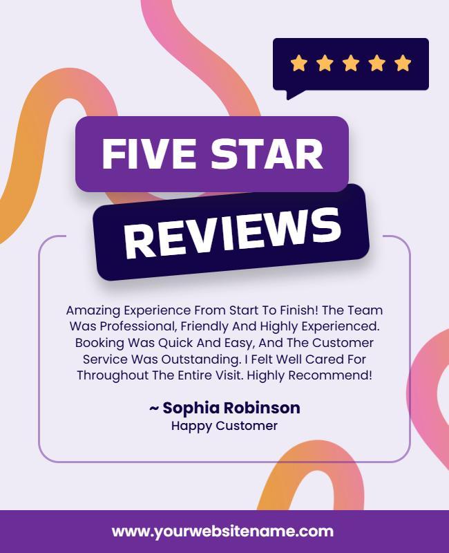 Client Satisfaction Five Star Reviews Poster Template