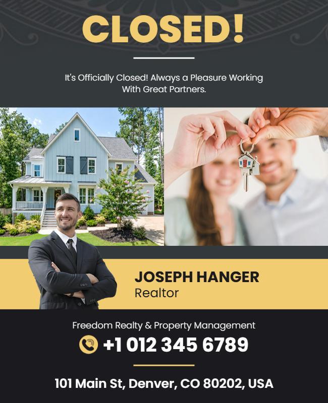 Closed Deal Real Estate Promotion Flyer Template