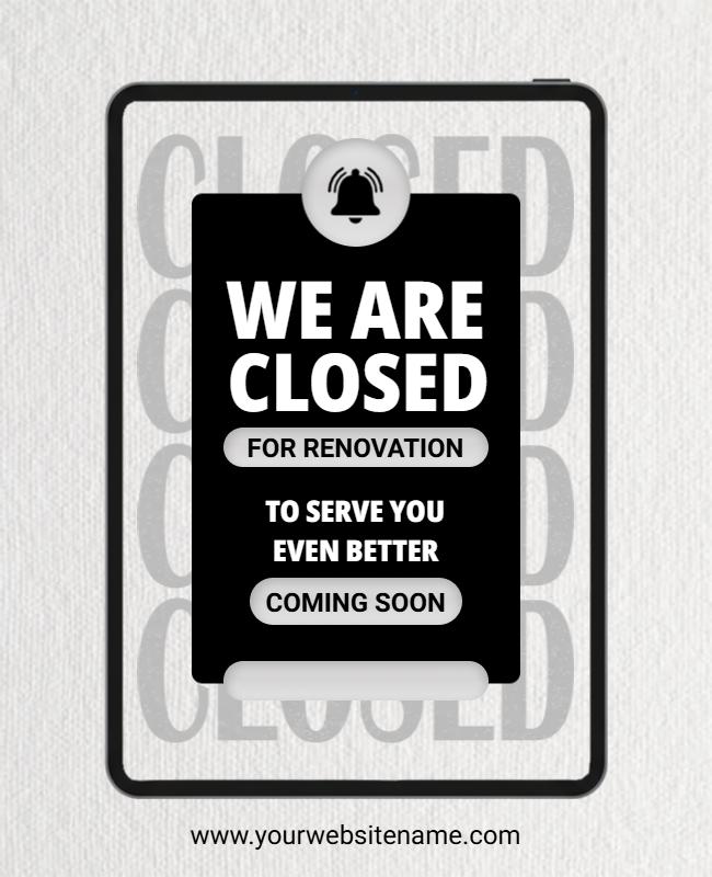 Closed for Renovation Announcement Flyer Template