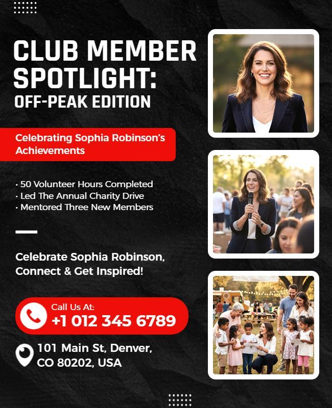 Club Member Spotlight Event Flyer Template
