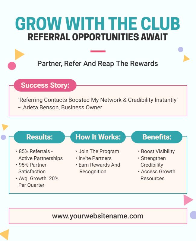 Club Referral Success Story Flyer Template