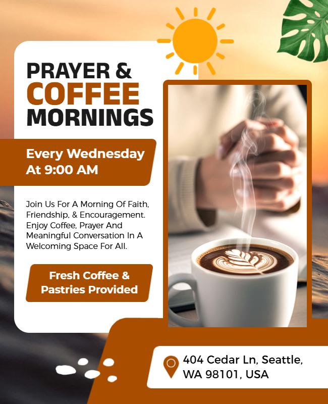 Coffee and Prayer Morning Meetup Flyer Template