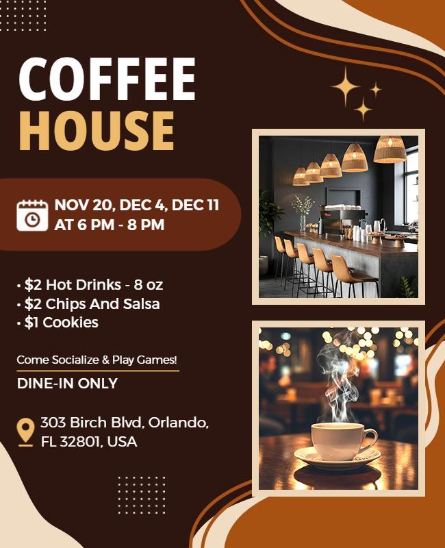 Coffee House Event Invitation Flyer Template