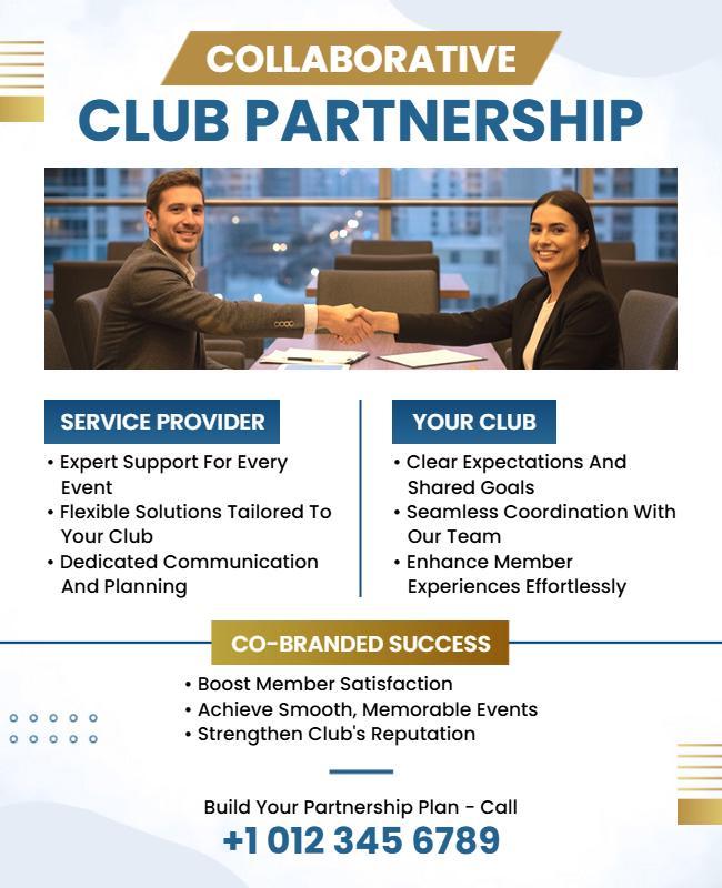 Collaborative Club Partnership Promotion Flyer Template