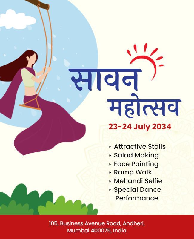 Colorful Cultural Celebration Swing Festival Poster Template