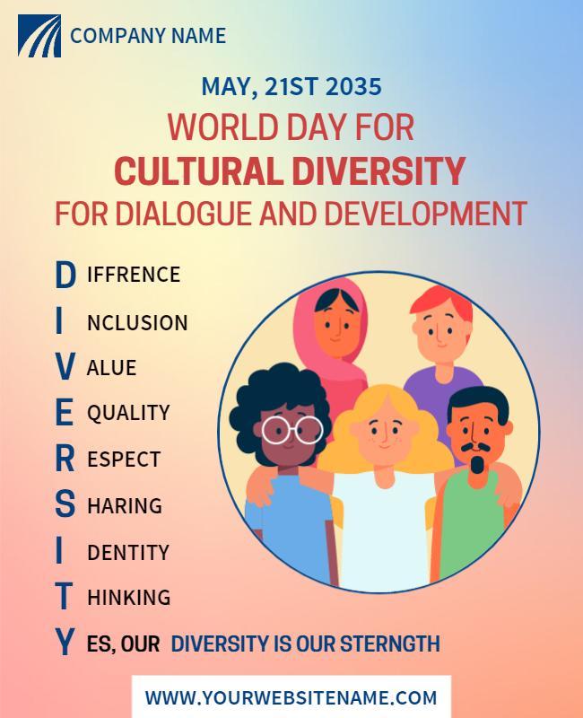 Colorful Cultural Diversity Awareness Day Poster Template
