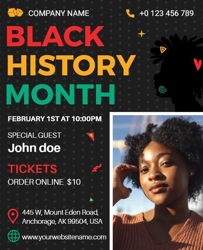 Colorful Cultural Heritage Black History Month Celebration Poster Template
