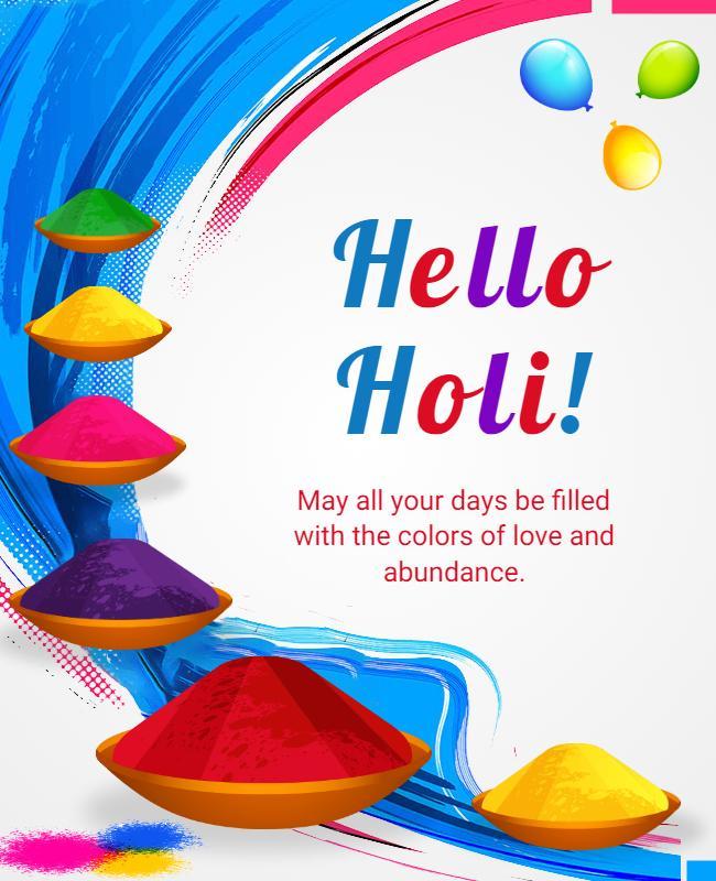 Colorful Festive Holi Celebration Greeting Poster Template