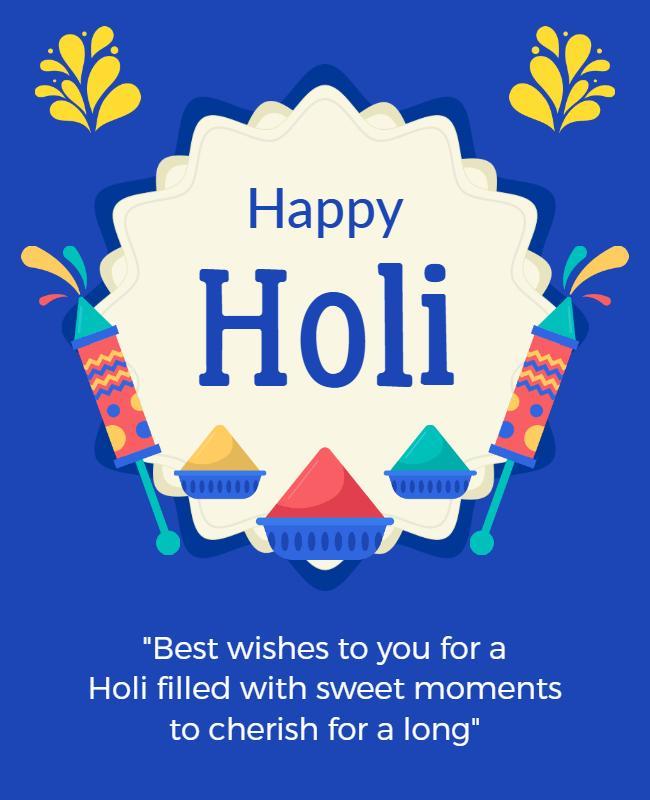 Colorful Festive Holi Celebration Wishes Poster Template