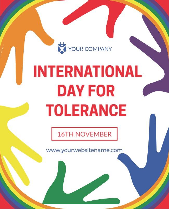 Colorful Handprint Design for International Day of Tolerance Poster ...