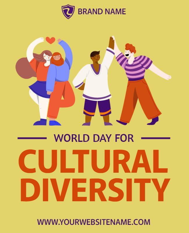 Colorful Illustrative Celebration of Cultural Diversity Poster Template