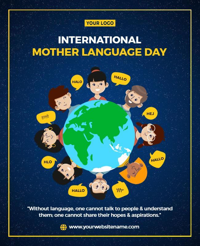 Colorful International Mother Language Day Celebration Poster Template