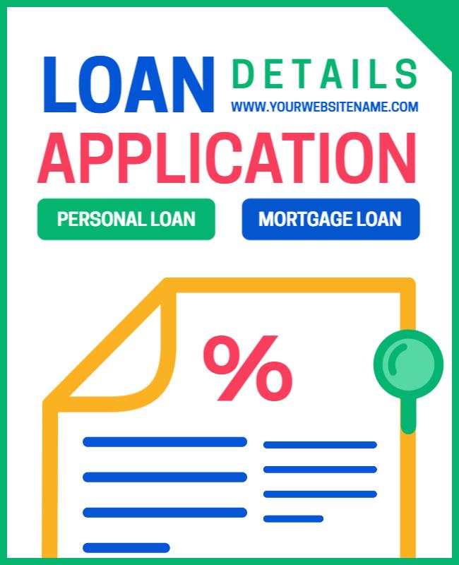 Colorful Modern Loan Application Form Poster Template