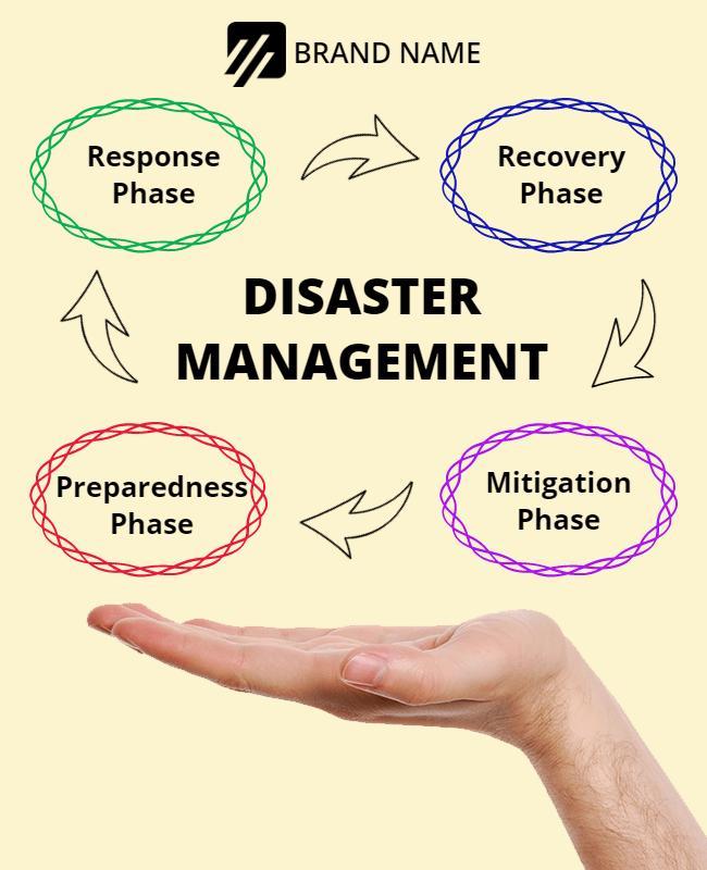 Colorful Phases of Comprehensive Disaster Management Poster Template