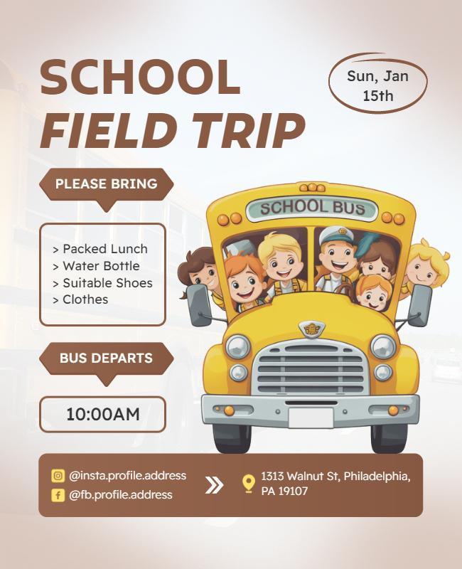 Colorful School Field Trip Announcement Poster Template