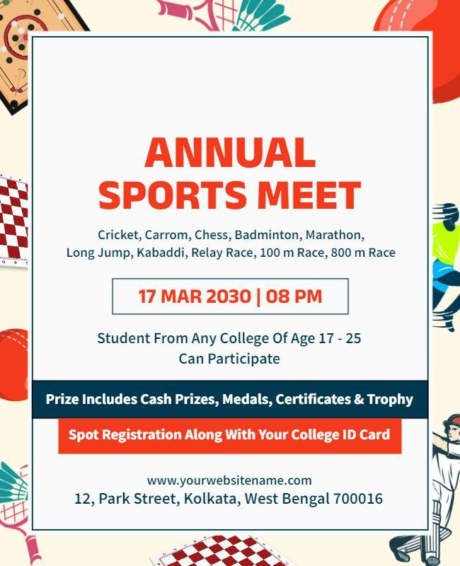 Colorful Sports Competition Announcement Poster Template