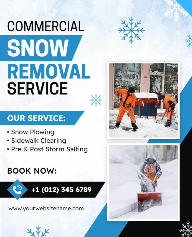 Commercial Snow Removal Services Promotion Flyer Template