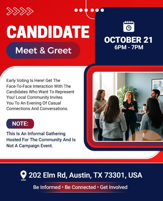 Community Candidate Meet and Greet Flyer Template