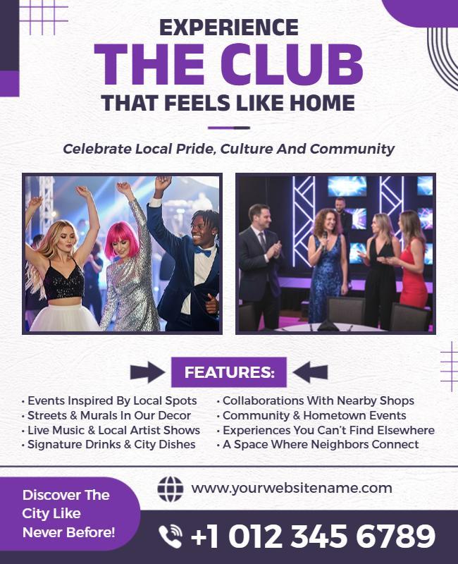 Community Celebration Club Experience Flyer Template