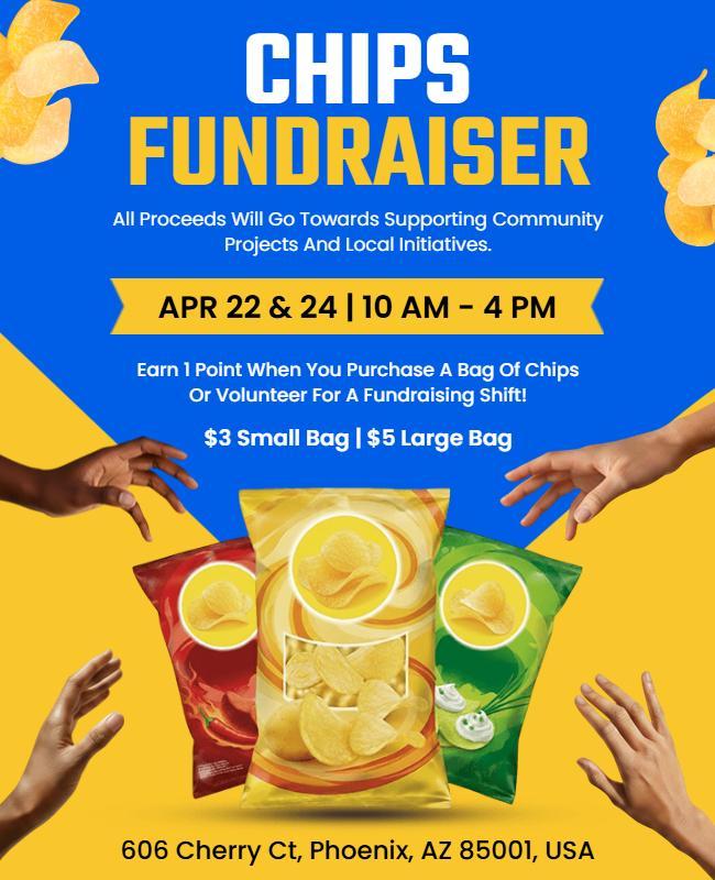 Community Chips Fundraiser Event Flyer Template