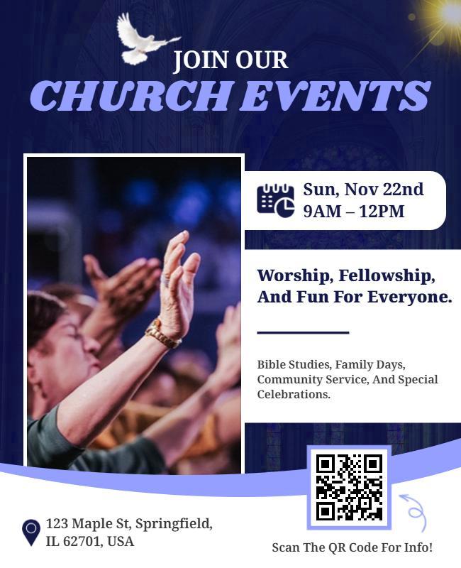 Community Church Events Gathering Flyer Template