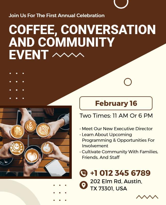 Community Coffee Conversation Event Flyer Template