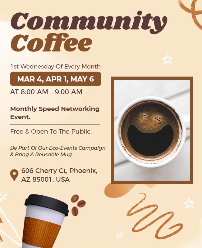 Community Coffee Networking Event Flyer Template