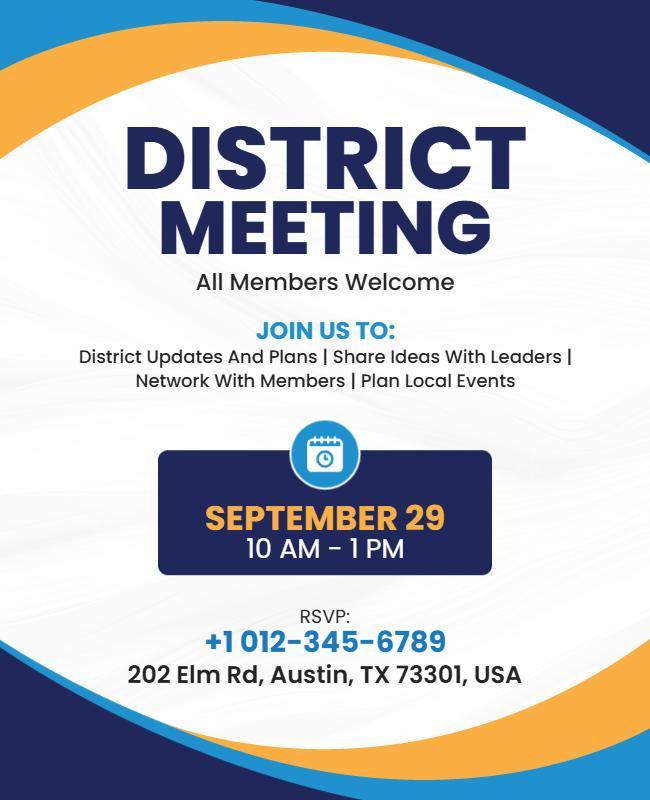 Community District Meeting Announcement Flyer Template