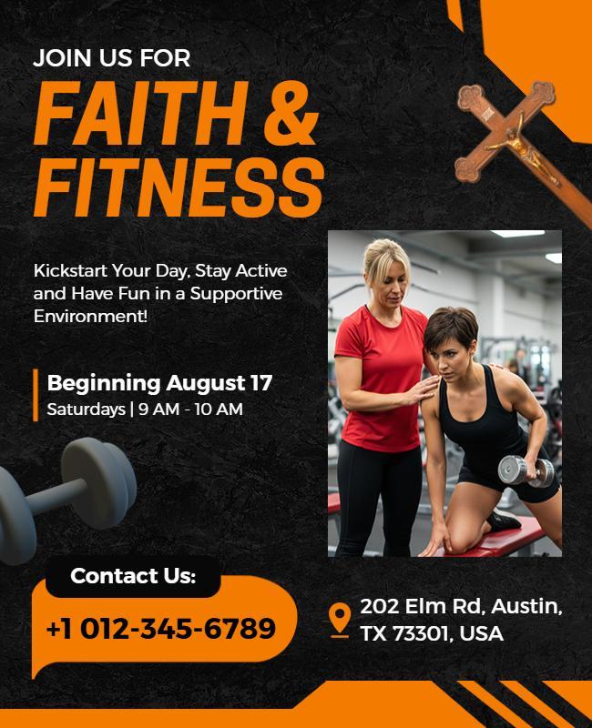 Community Faith and Fitness Event Flyer Template