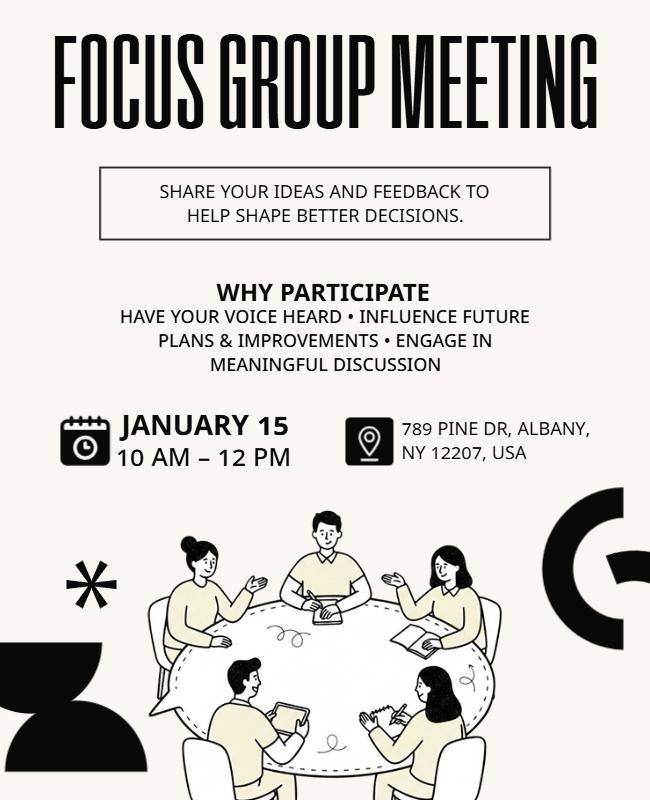 Community Focus Group Meeting Flyer Template