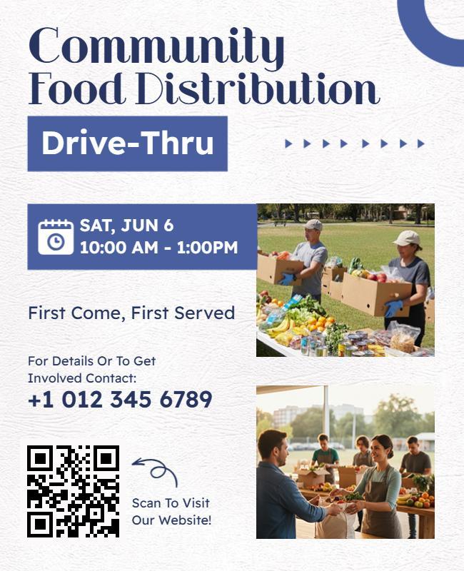 Community Food Distribution Drive-Thru Event Flyer Template