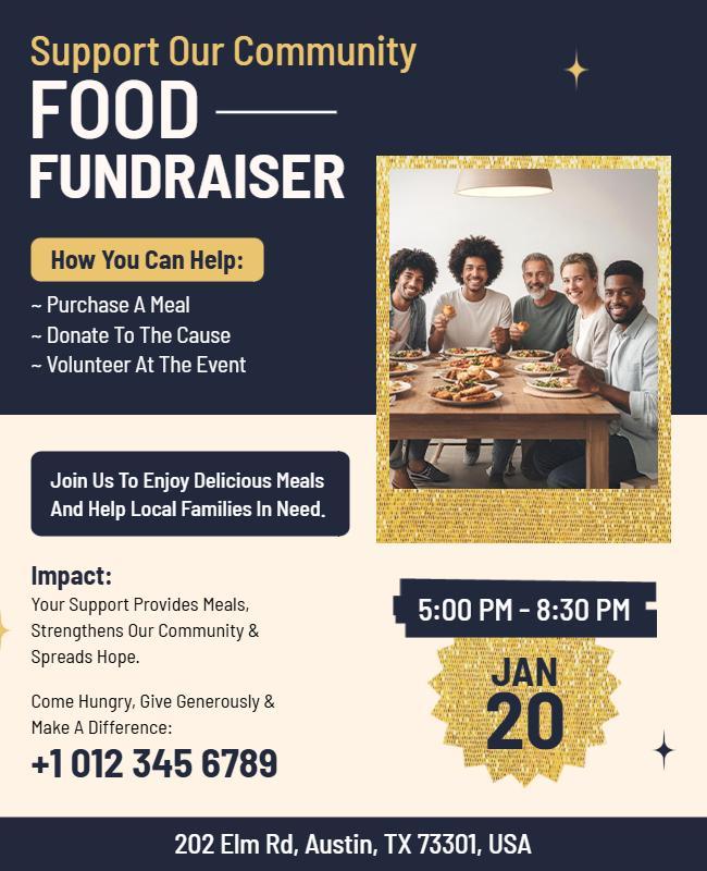 Community Food Fundraiser Event Flyer Template