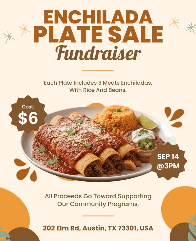 Community Fundraiser Enchilada Plate Sale Event Flyer Template