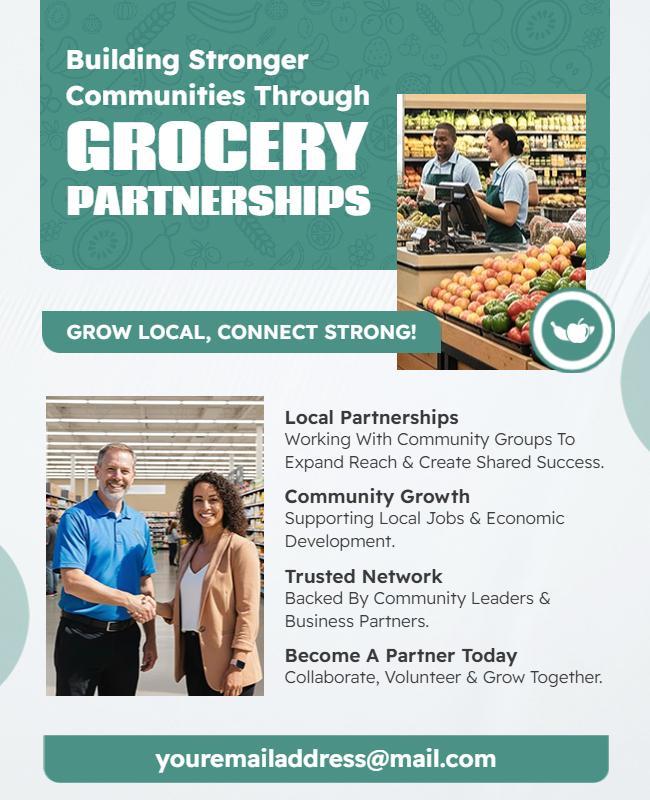 Community Grocery Partnership Growth Flyer Template