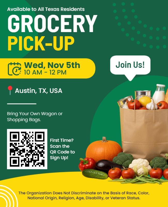 Community Grocery Pick-up Event Flyer Template