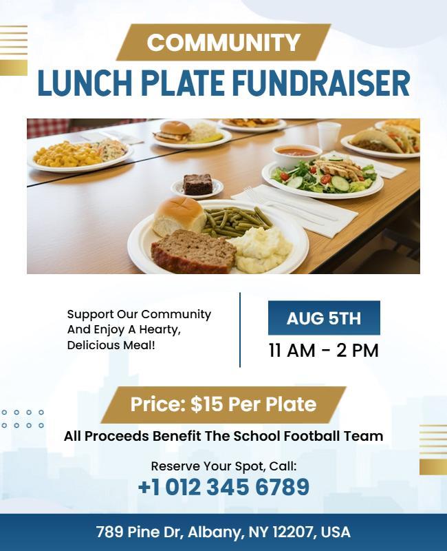 Community Lunch Fundraiser Event Flyer Template