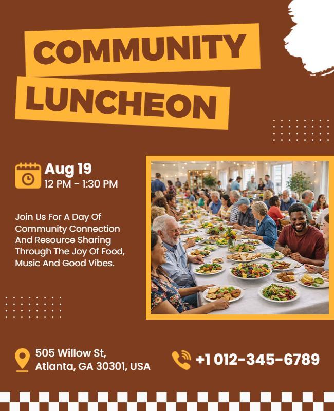 Community Luncheon Gathering Flyer Template