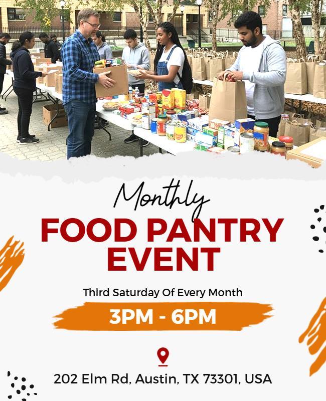 Community Monthly Food Pantry Event Flyer Template
